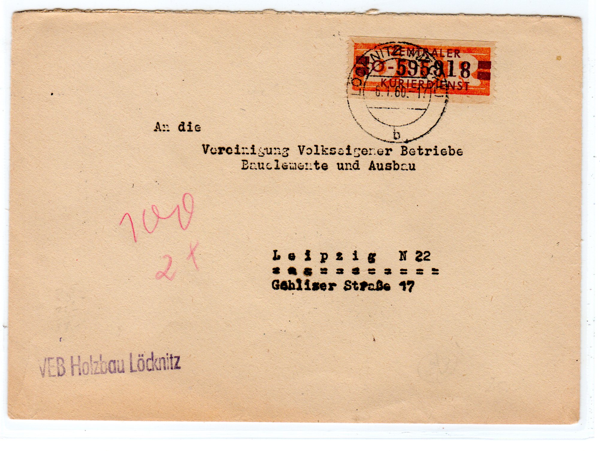 DDR, ZKD Brief mit EF. Mi.-Nr. 23 O · Philatelieversand Heinemann DDR, ZKD Brief mit EF. Mi.-Nr. 23 O · Philatelieversand Heinemann