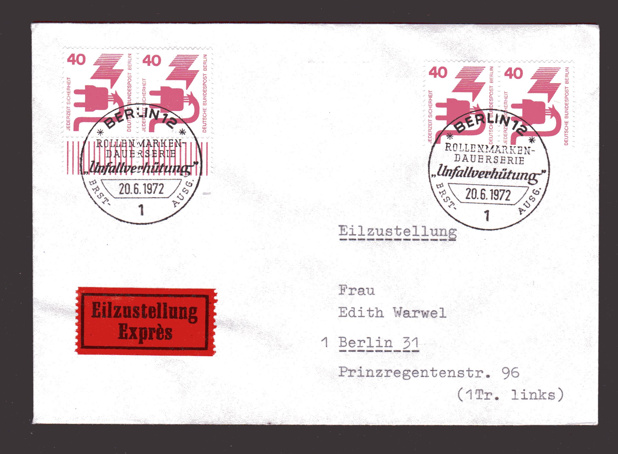 Berlin, Orts-Eilbote-Brief mit MeF. Mi.-Nr. 407, mit Ak-St ... Berlin, Orts-Eilbote-Brief mit MeF. Mi.-Nr. 407, mit Ak-St ...